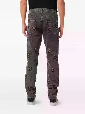 Philipp Plein Bear-motif Jeans - Grey