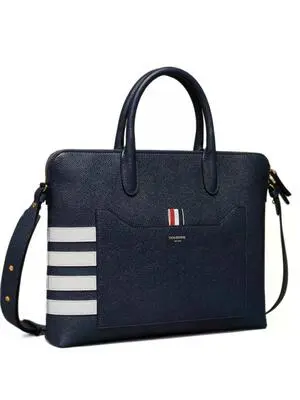 Thom Browne Leather Tote Bag - Blue