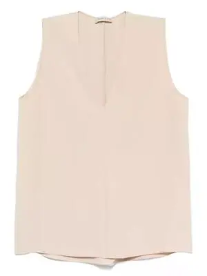 BLANCA VITA Sleeveless V-neck Top - Neutrals