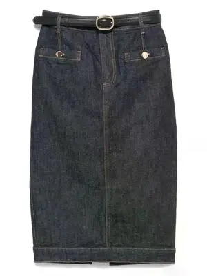 SELF-PORTRAIT Denim Pencil Skirt
