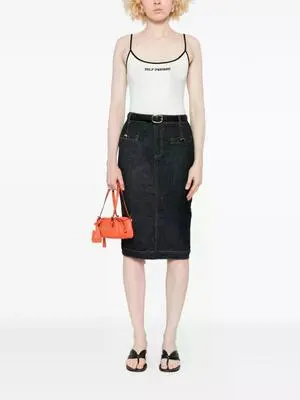 SELF-PORTRAIT Denim Pencil Skirt