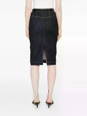 SELF-PORTRAIT Denim Pencil Skirt