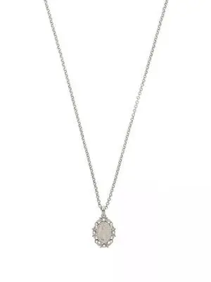 Dolce & Gabbana Crystal-embellished Virgin Mary Pendant Necklace - Silver