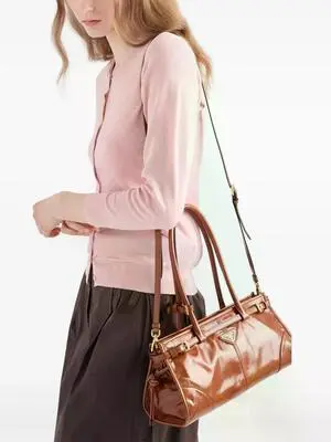 Prada Medium Bonnie Leather Shoulder Bag - Brown