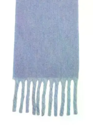 Acne Studios Fringed Logo Scarf - Blue