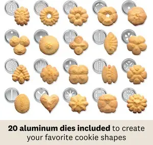 MARCATO Atlas Biscuit Maker Press, Includes 20 Cookie Disc Shapes