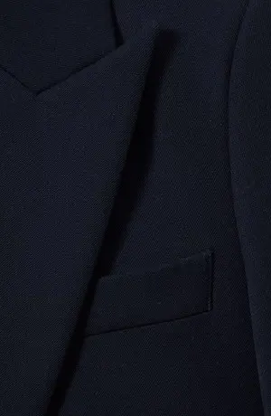 REISS Gabi Peak Lapel Blazer - Navy