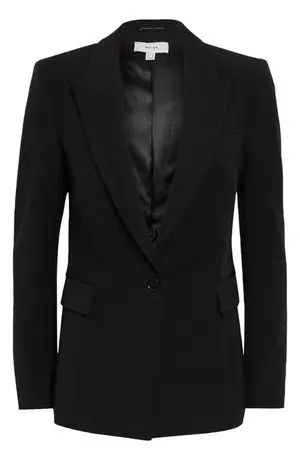 REISS Gabi Peak Lapel Blazer - Navy