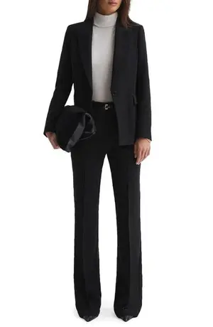 REISS Gabi Peak Lapel Blazer - Navy