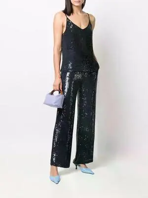 P.a.r.o.s.h Sequined Wide-leg Trousers - Blue