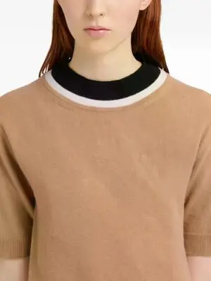 Marni Two-tone Knitted Top With Contrast Collar