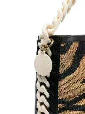 Stella McCartney Tiger Jacquard Raffia Bucket Bag - Neutrals