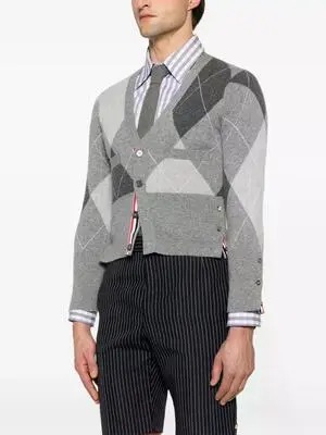 Thom Browne Argyle-pattern Cashmere Cardigan