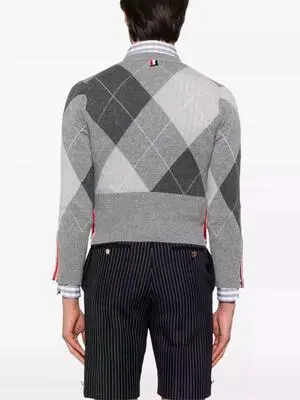 Thom Browne Argyle-pattern Cashmere Cardigan
