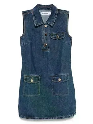 SELF-PORTRAIT Denim Shirt Dress - Blue