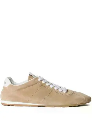 Miu Miu Suede Lace-up Sneakers - Neutrals