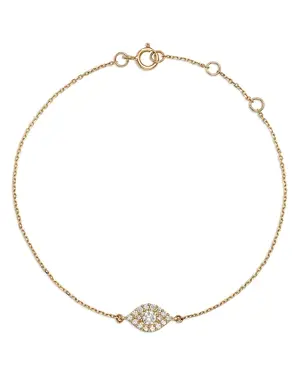 Bloomingdale'S Diamond Evil Eye Chain Link Bracelet - Gold