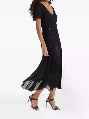 TEMPERLEY LONDON Beaded V-neck Midi Dress
