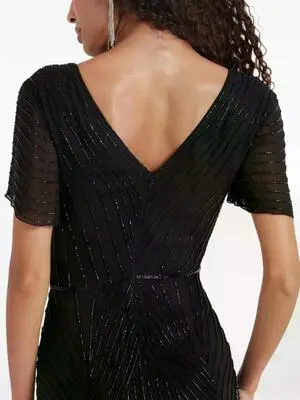 TEMPERLEY LONDON Beaded V-neck Midi Dress