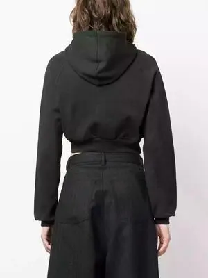 Sunnei Embroidered-logo Cropped Hoodie