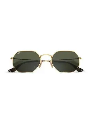 Ray-ban Geometric Frame Sunglasses - Gold