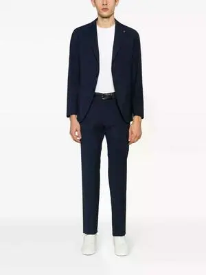 Tagliatore Logo-appliqué Virgin Wool Single-breasted Suit - Blue