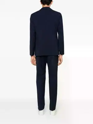 Tagliatore Logo-appliqué Virgin Wool Single-breasted Suit - Blue