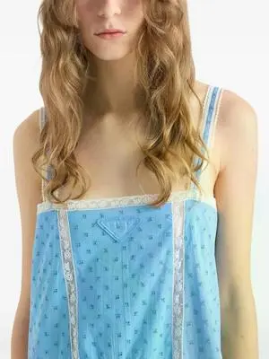 Prada Logo-embroidered Mini Dress