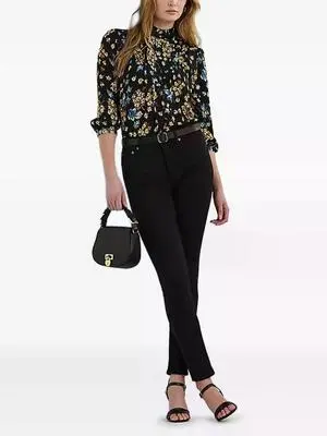 Ralph Lauren Floral Print Georgette Shirt - Black