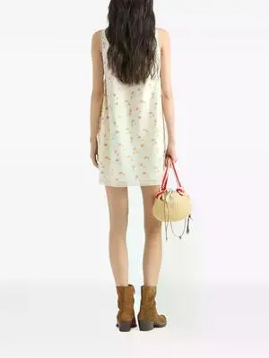 Prada Floral-print Linen Dress