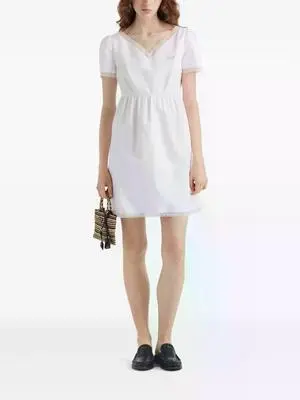 Prada Lace-trimmed Mini Dress