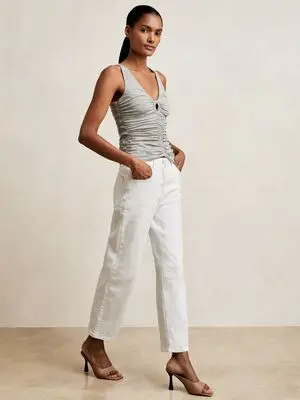 REISS Stretch Lyocell Jersey Ruched Vest