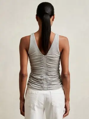 REISS Stretch Lyocell Jersey Ruched Vest