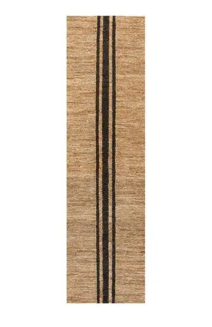 JONATHAN Y Olivier Rustic Beach House Wide Ticking Stripe Jute Area Rug - Natural/black