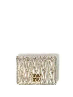 Miu Miu Matelassé Cardholder - Gold