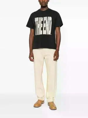 7 For All Mankind Cotton Straight Leg Jeans - Neutrals