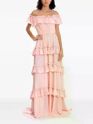 OLYMPIAH Ruffled Off-the-shoulder Gown