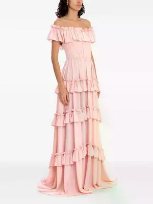 OLYMPIAH Ruffled Off-the-shoulder Gown