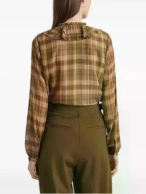Ralph Lauren Plaid Ruffled Blouse