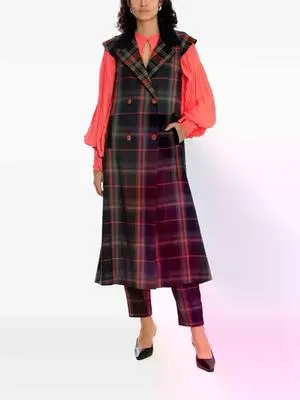 OLYMPIAH Plaid Double-breasted Coat