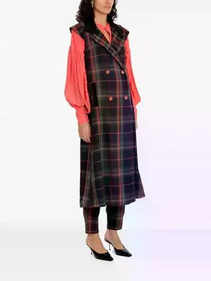 OLYMPIAH Plaid Double-breasted Coat