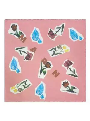 Marni Floral-print Silk Scarf - Cfc33 Pink