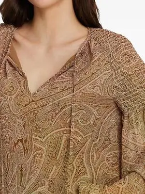 Ralph Lauren Printed Balloon-sleeve Blouse