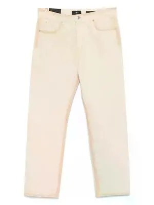 7 For All Mankind Cotton Straight Leg Jeans - Neutrals