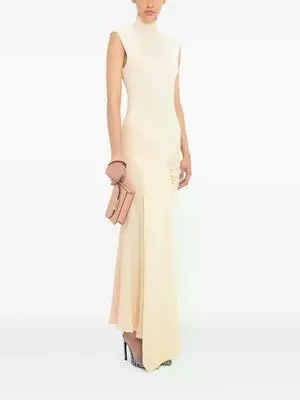 Victoria Beckham Knitted-panel Cap-sleeve Maxi Dress