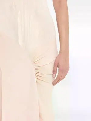 Victoria Beckham Knitted-panel Cap-sleeve Maxi Dress