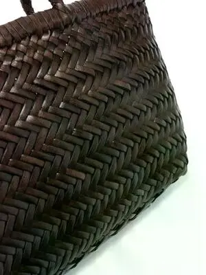 Dragon Diffusion Interwoven Leather Tote - Brown