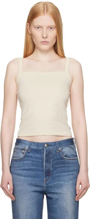 Rag & Bone The Slub Square Neck Tank Top - Oatml