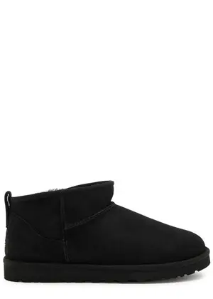 UGG Ultra Mini Suede Ankle Boots - Black