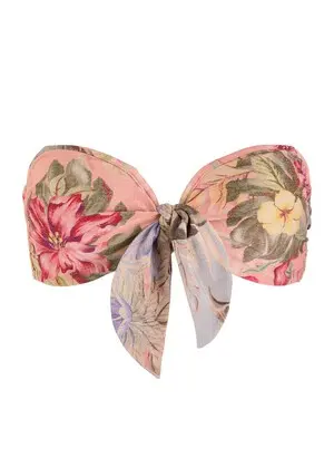 Zimmermann Coco Metallised-print Bikini Top - Multi Floral